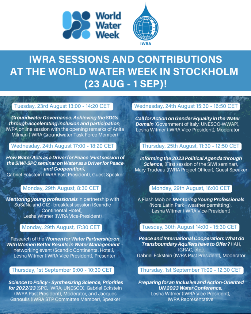Join IWRA Sessions and Contributions at the World Water Week in ...