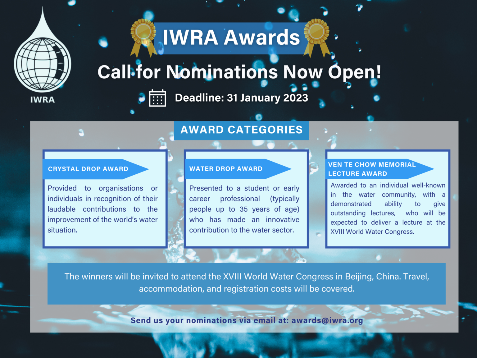 Call for Nominations – IWRA Awards: Submit by 31 January 2023 ...